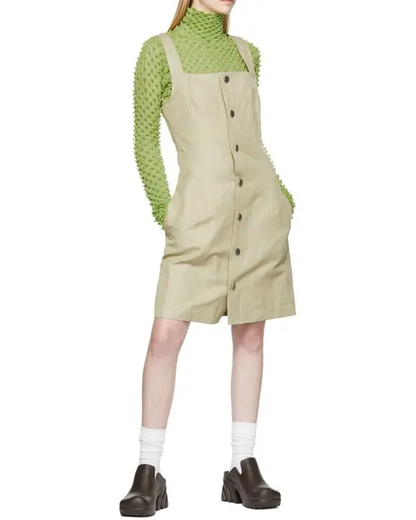 Bottega Veneta Square Neck Button Front Cotton Dress