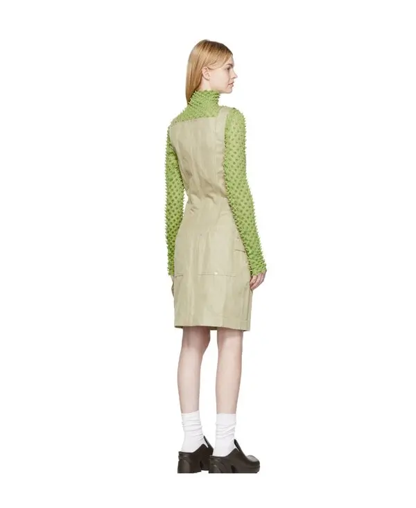 Bottega Veneta Square Neck Button Front Cotton Dress