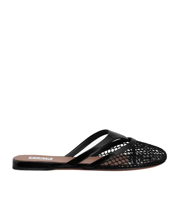 Alaïa Infradito Flat Mules - Black