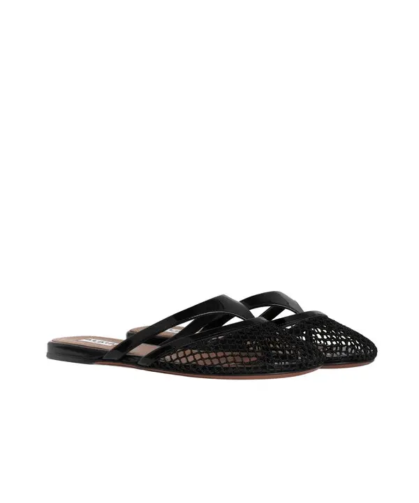 Alaïa Infradito Flat Mules - Black