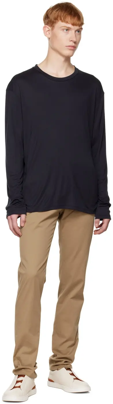 Zegna Long Sleeve Round Neck Sweater - Black