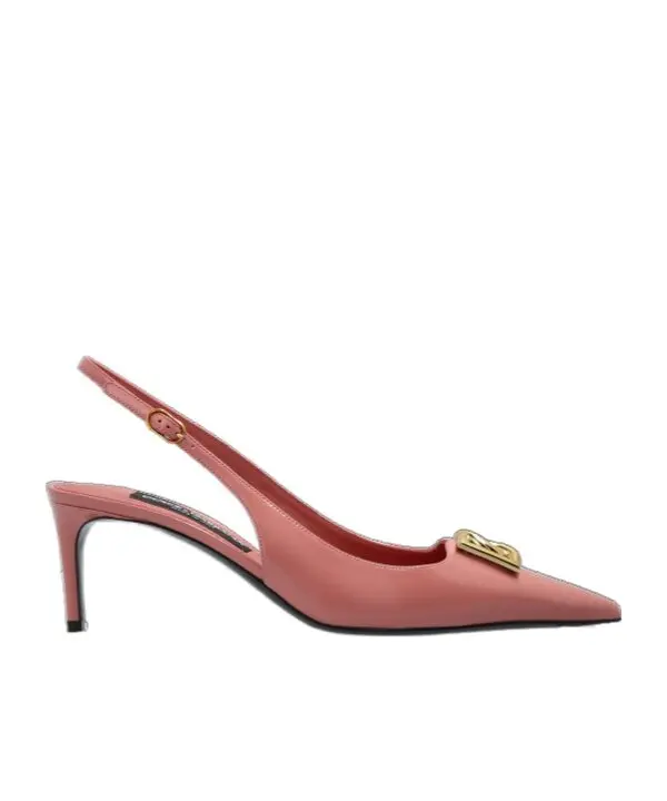 Dolce & Gabbana Dg Plaque Slingback Pumps - Pink