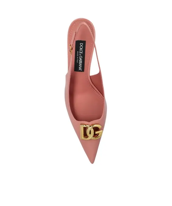 Dolce & Gabbana Dg Plaque Slingback Pumps - Pink