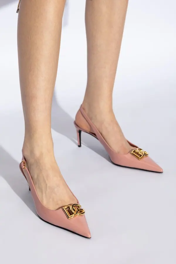 Dolce & Gabbana Dg Plaque Slingback Pumps - Pink
