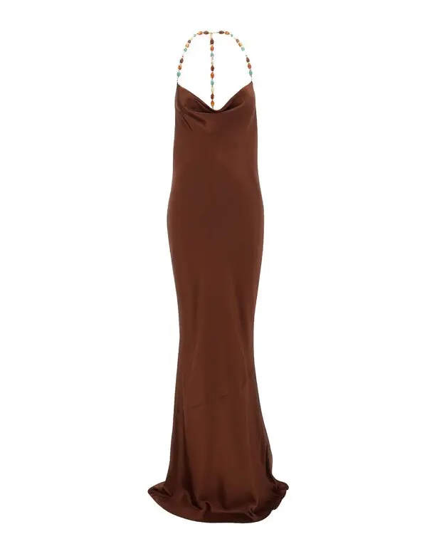 Retrofete Finley Beaded-strap Evening Dress - Brown