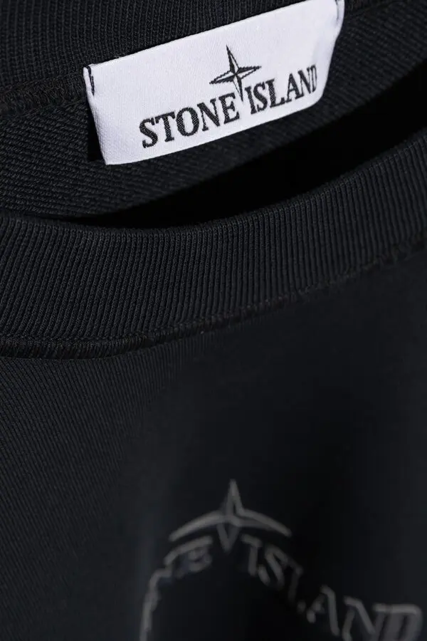Stone Island Logo Printed Crewneck Sweatshirt