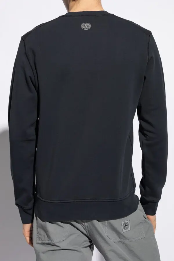 Stone Island Logo Printed Crewneck Sweatshirt