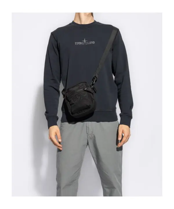 Stone Island Logo Printed Crewneck Sweatshirt