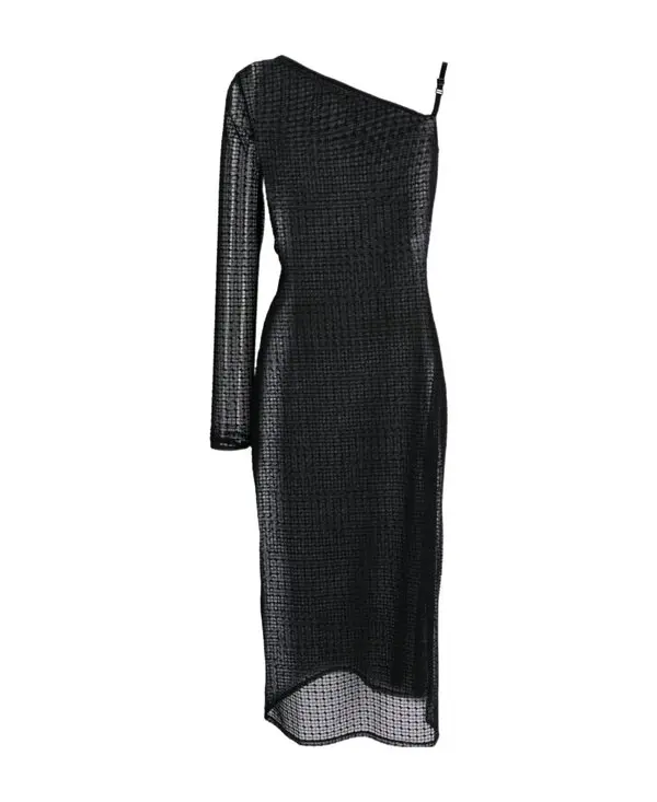 COURREGES Asymmetrical One-shoulder Midi Dress