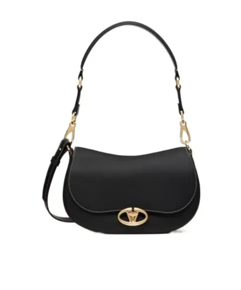 Valentino Garavani Vlogo Twist Lock Small Shoulder Bag - Black