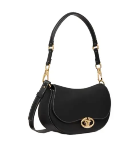 Valentino Garavani Vlogo Twist Lock Small Shoulder Bag - Black