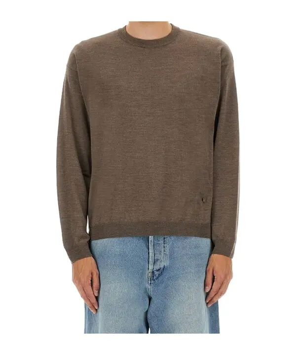 Moschino Crewneck Knitted Jumper - Brown