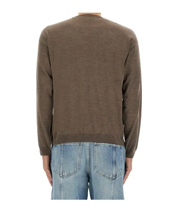 Moschino Crewneck Knitted Jumper - Brown