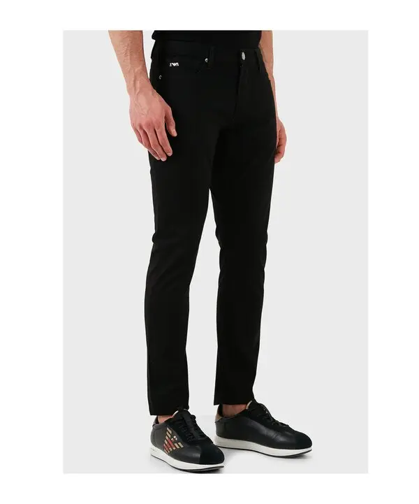 Emporio Armani Logo Detail Jeans - Black