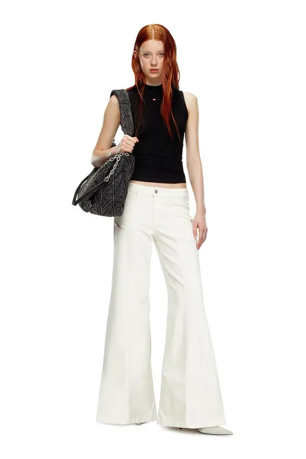 DIESEL® D-akii Mid-rise Flared Jeans - White