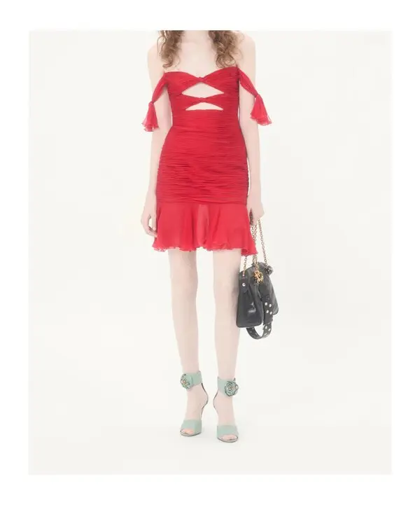 Valentino Garavani Off-the-shoulder Chiffon Dress With Cutout