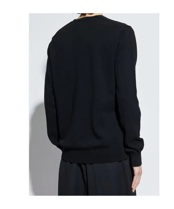 Play Comme Des Garcon Long-sleeved V-neck Sweater