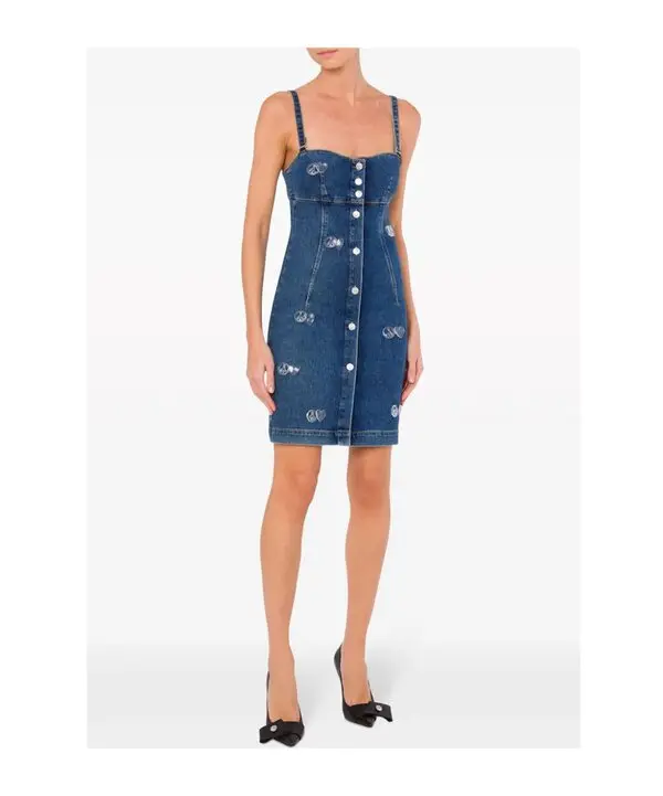 Moschino Appliquéd Denim Mini Dress