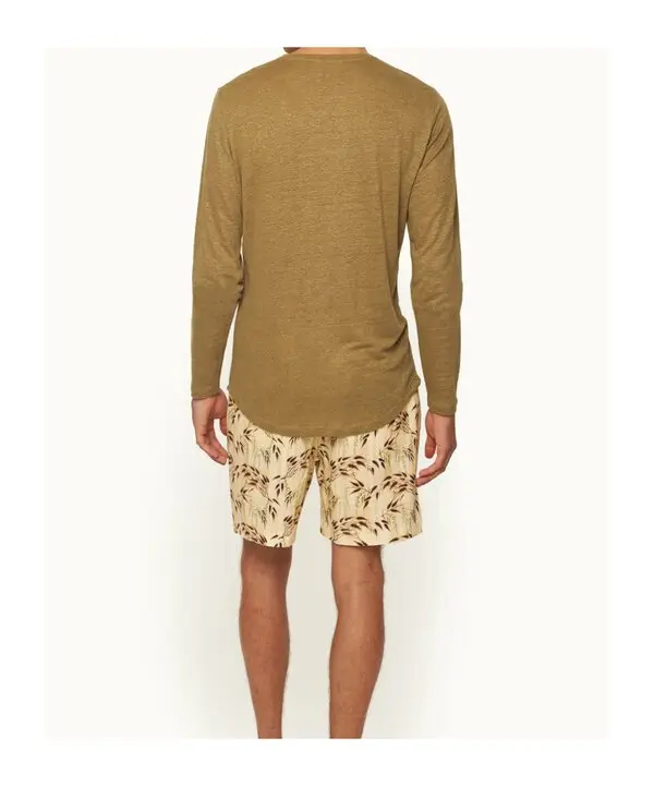 Orlebar Brown Muro Printed Linen Swim Shorts - Latte