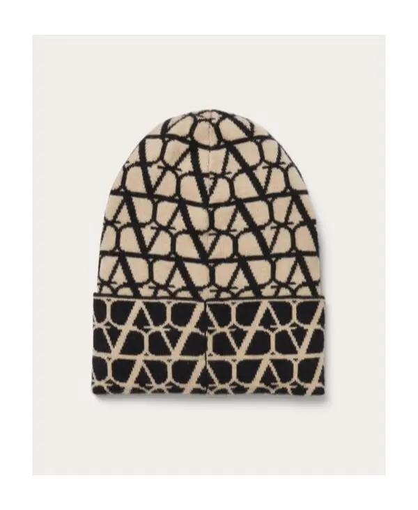 Valentino Garavani Iconograph Cashmere And Silk Beanie