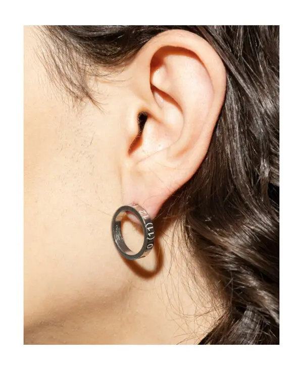 MAISON MARGIELA Logo Engraved Hoop Earrings