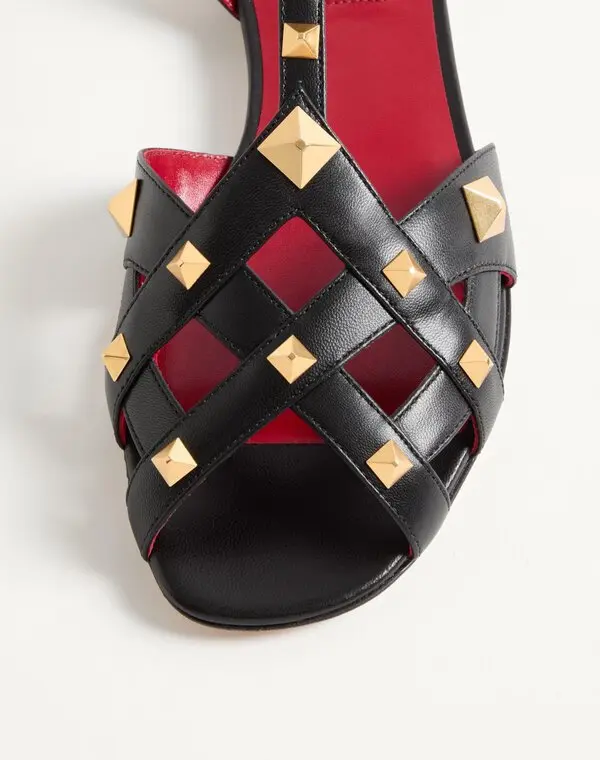 Valentino Garavani Studded Buckled Ankle Strap Sandals - Black