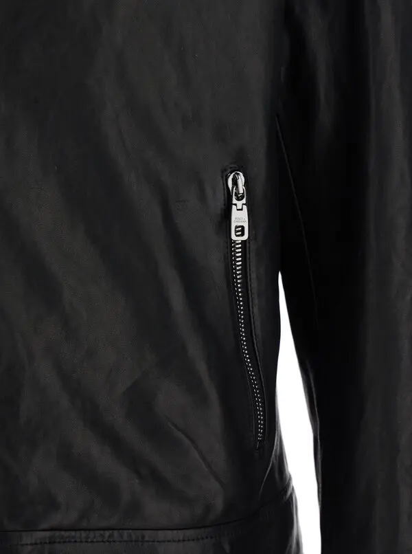 Dolce & Gabbana Leather Zip-up Jacket - Black