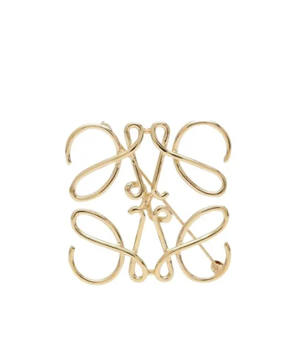 Loewe Anagram Pin Brooch - Yellow