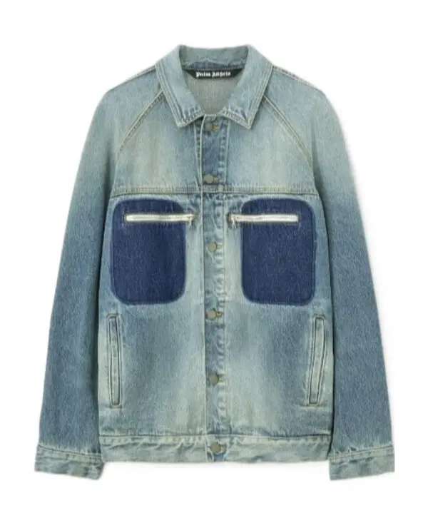 Palm Angels Buttoned Denim Jacket - Green