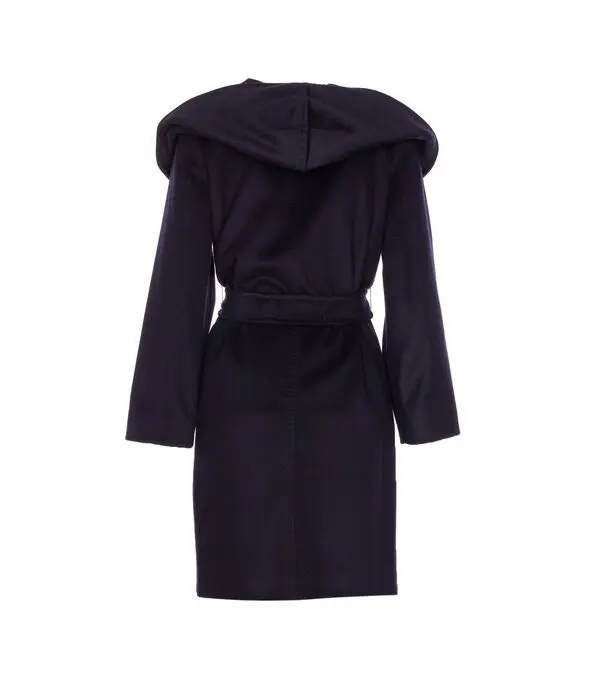 Max Mara Belted Coat With Lapel Collar - Blue