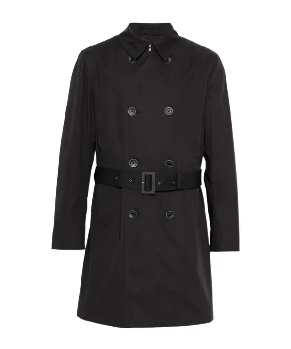 Herno Double-breasted Belted Coat - Black