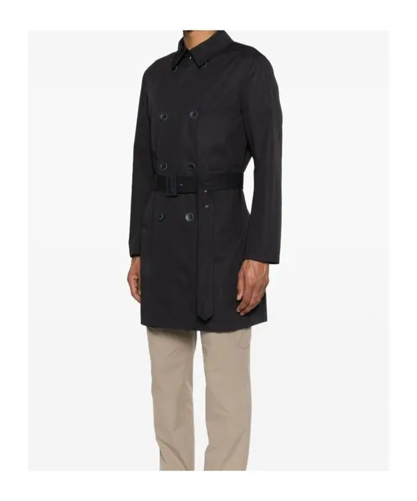 Herno Double-breasted Belted Coat - Black