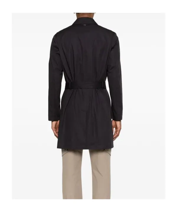 Herno Double-breasted Belted Coat - Black