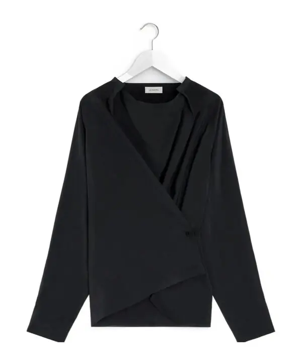 LEMAIRE Long-sleeved Twisted Top - Black