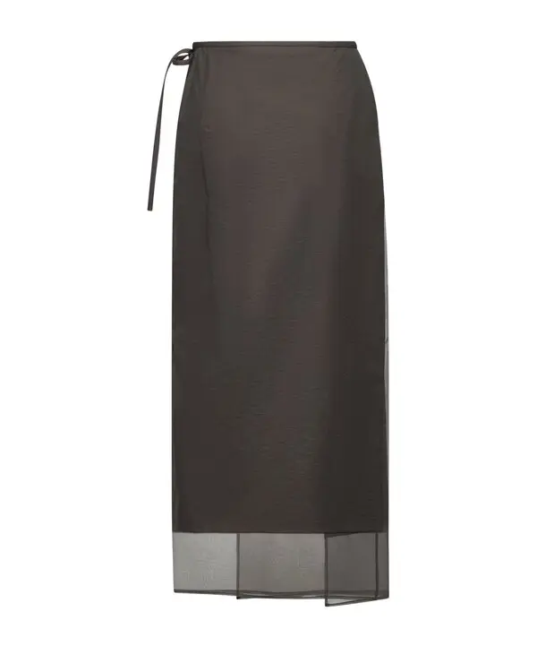 Brunello Cucinelli Layered Midi Skirt - Black