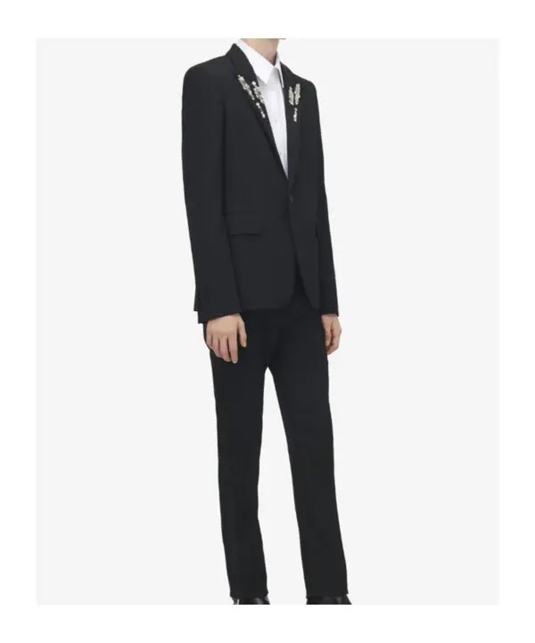 Alexander McQueen Embellished Mirror Embroidered Single-breasted Jacket
