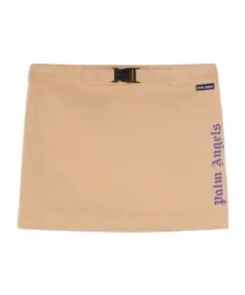 Palm Angels Logo-print Cotton Skirt - Nude