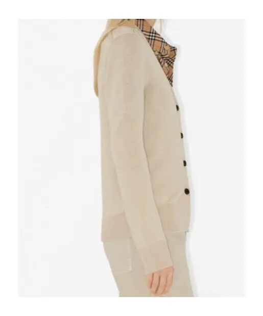Burberry Logo Patch Knitted Cardigan - Nutmeg