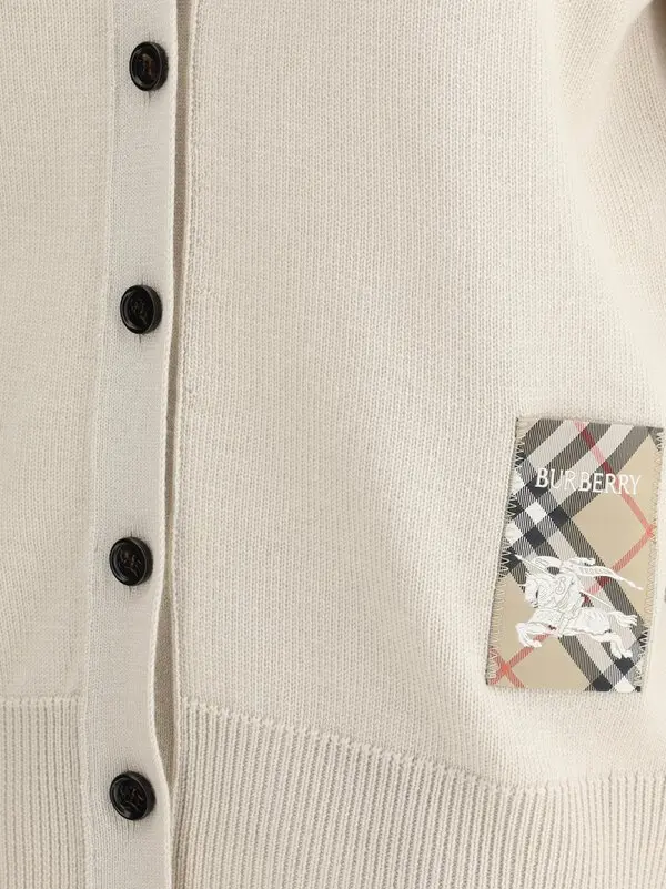 Burberry Logo Patch Knitted Cardigan