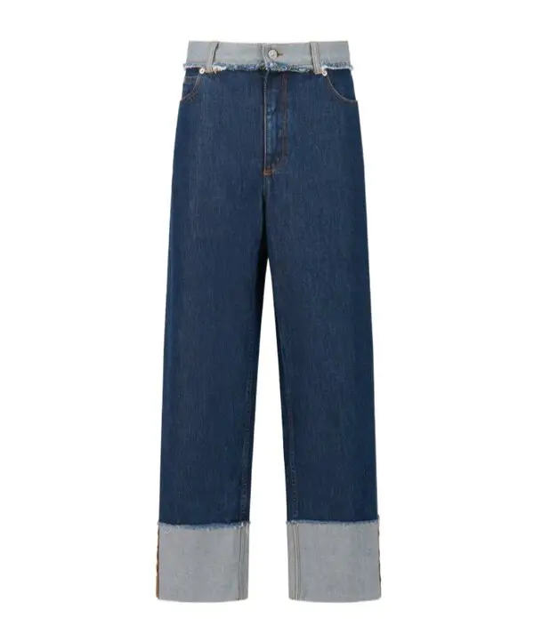 Marni Wide-leg Denim Jeans With Inside-out Detailing - Blue