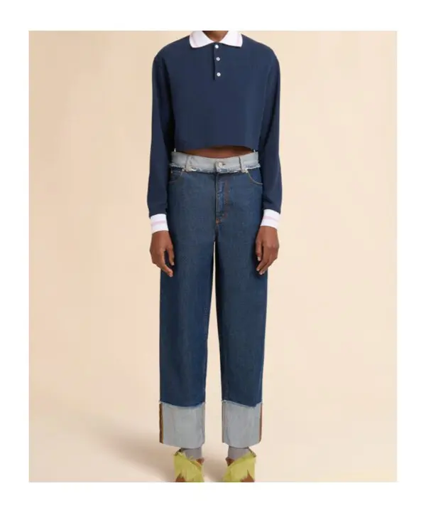 Marni Wide-leg Denim Jeans With Inside-out Detailing - Blue