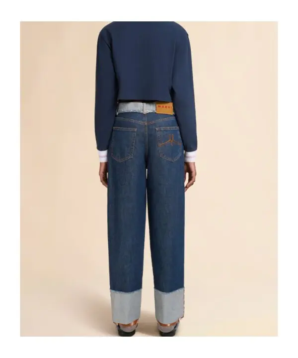Marni Wide-leg Denim Jeans With Inside-out Detailing - Blue