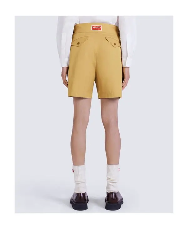 Kenzo Buckle Detail Pleated Shorts
