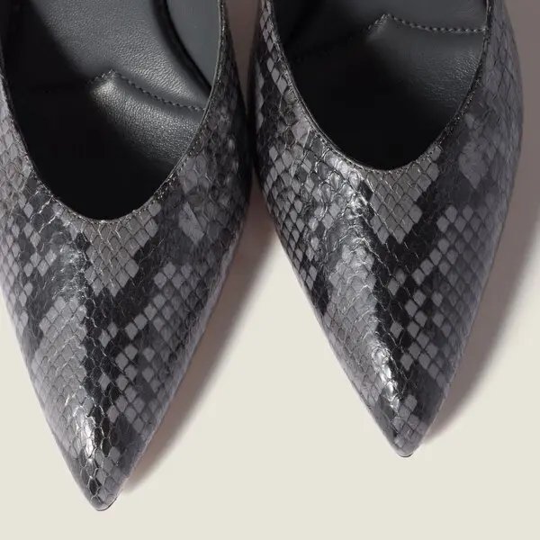 Miu Miu Python-print Ayers Leather Stiletto Pumps - Slate Gray