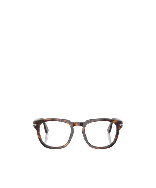 Persol Wayfarer Eyeglasses With Geometric Frame - Havana