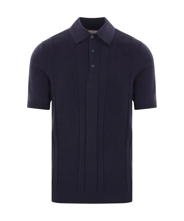 Brunello Cucinelli Short-sleeved Knitted Polo Shirt