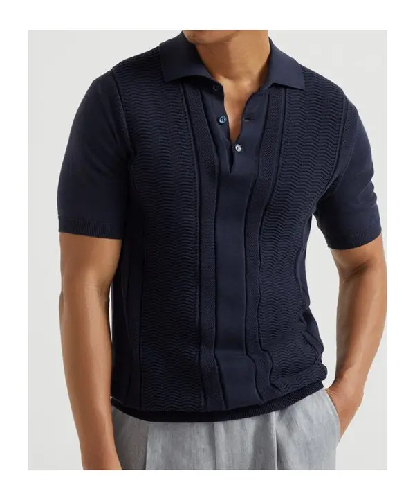 Brunello Cucinelli Short-sleeved Knitted Polo Shirt