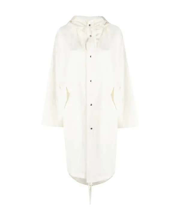JIL SANDER Logo Parka Coat - White