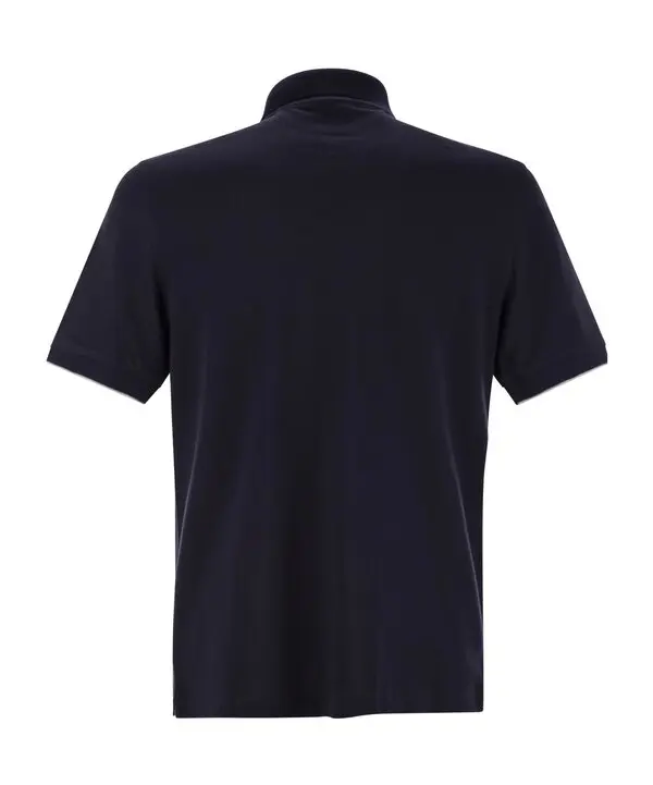 Brunello Cucinelli Logo Detailed Short-sleeved Polo Shirt - Black