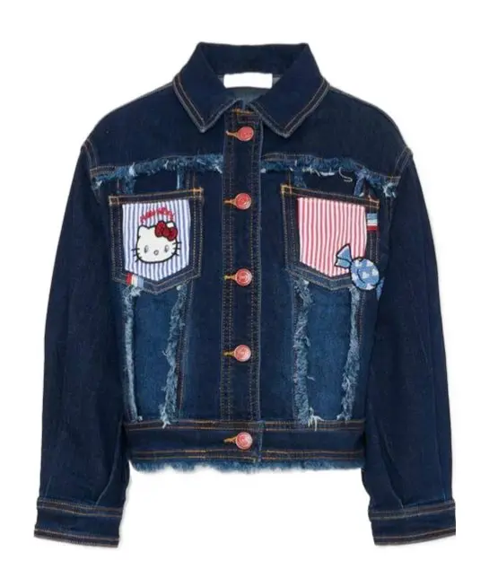 Monnalisa X Hello Kitty Appliqué Denim Jacket - Blue